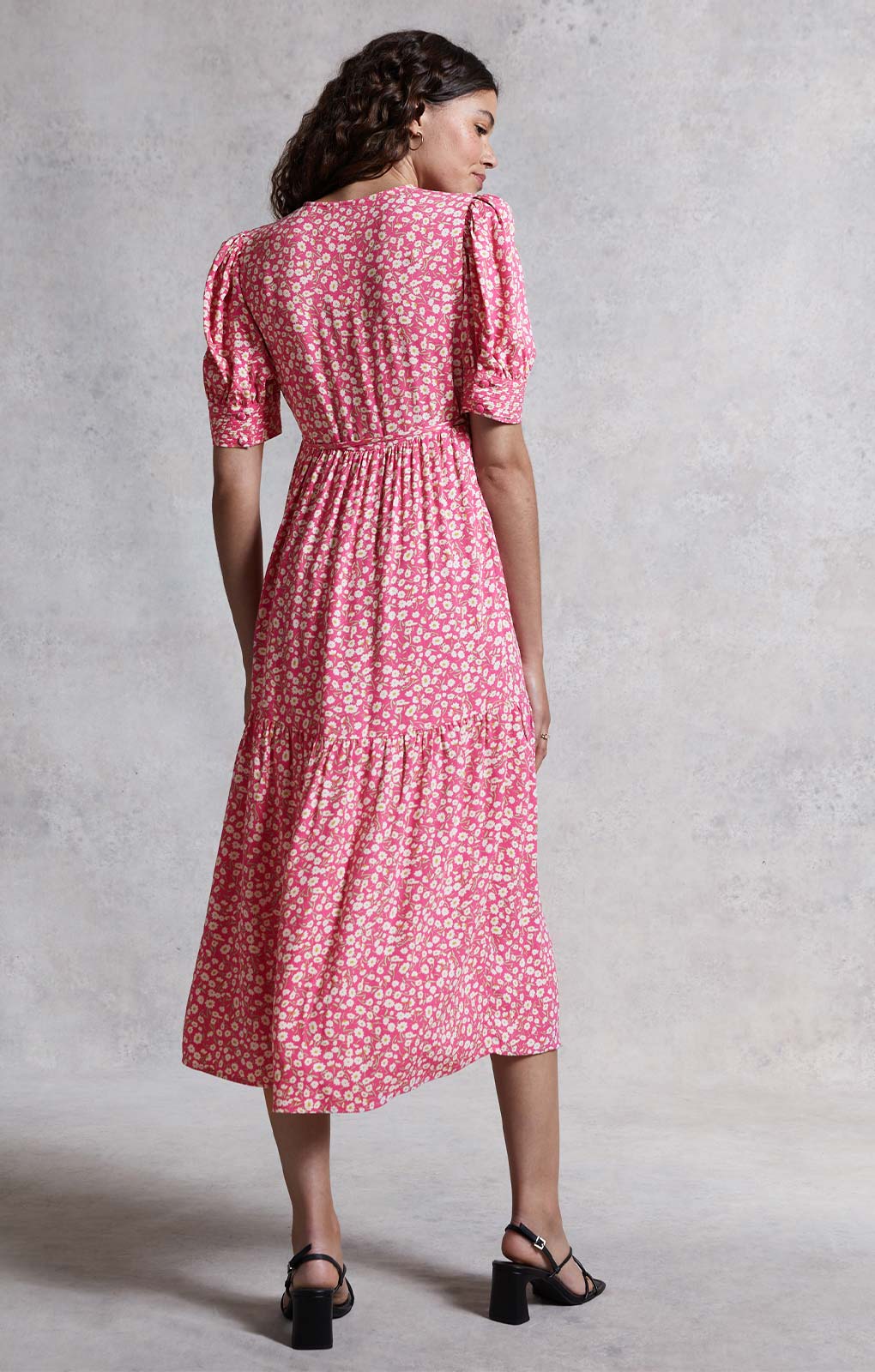 Rent M&S X GHOST Ditsy Smocked Midi Dress | Hirestreet