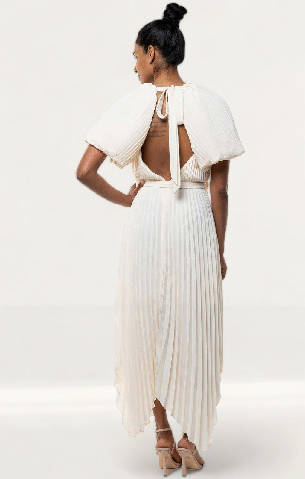 Rent C/Meo Collective Cream Construct Midi Dress | Hirestreet