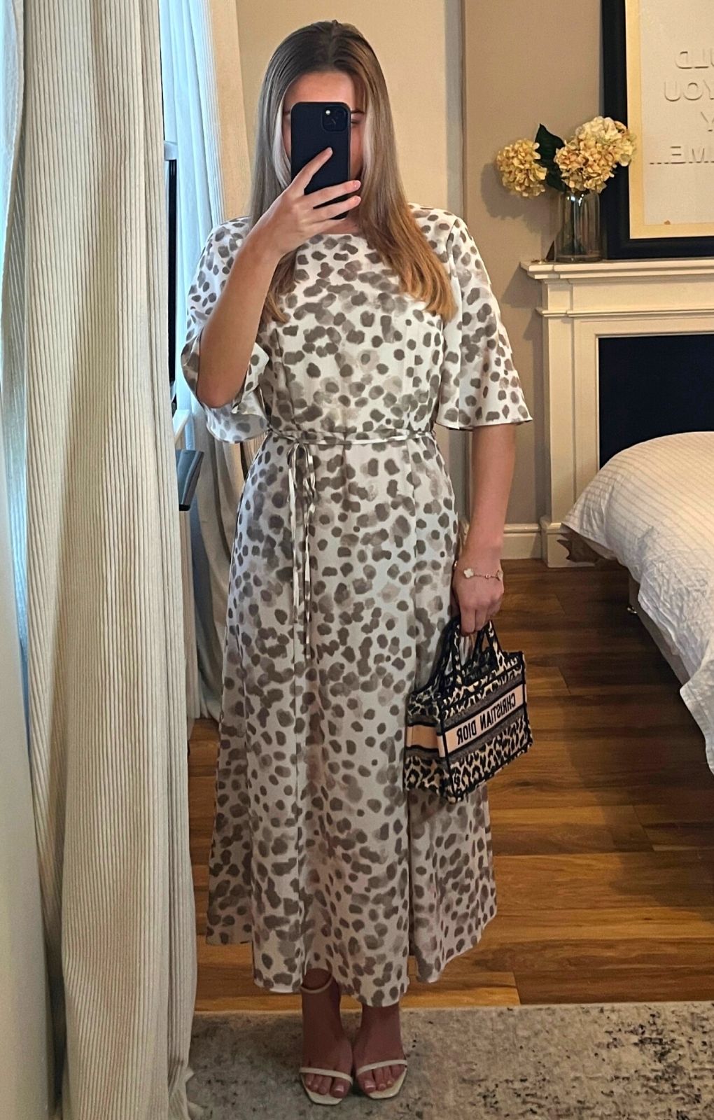 Rent French Connection Eva Verona Crepe Midi Dress | Hirestreet