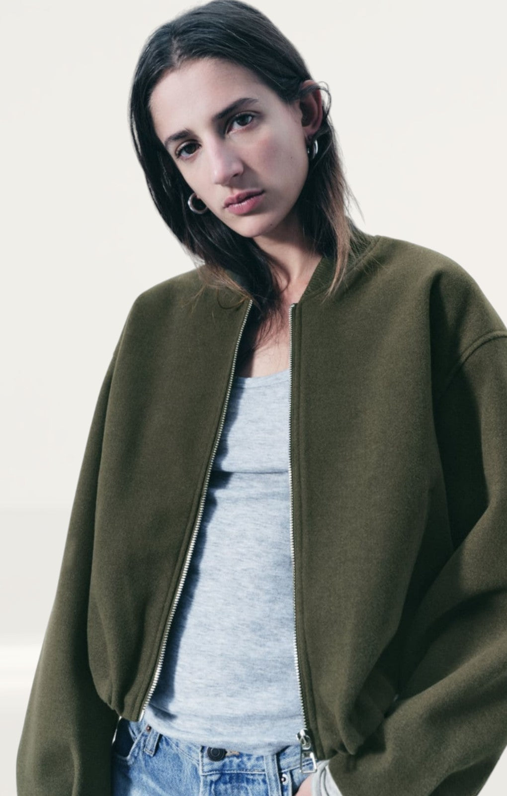 Rent Zara Soft Bomber Jacket With Stoppers | Hirestreet